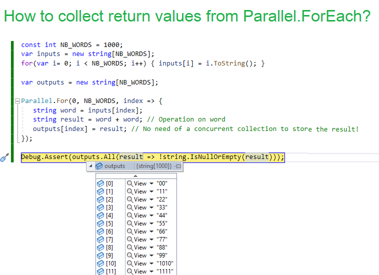 How To Collect Return Values From Parallel ForEach NDepend